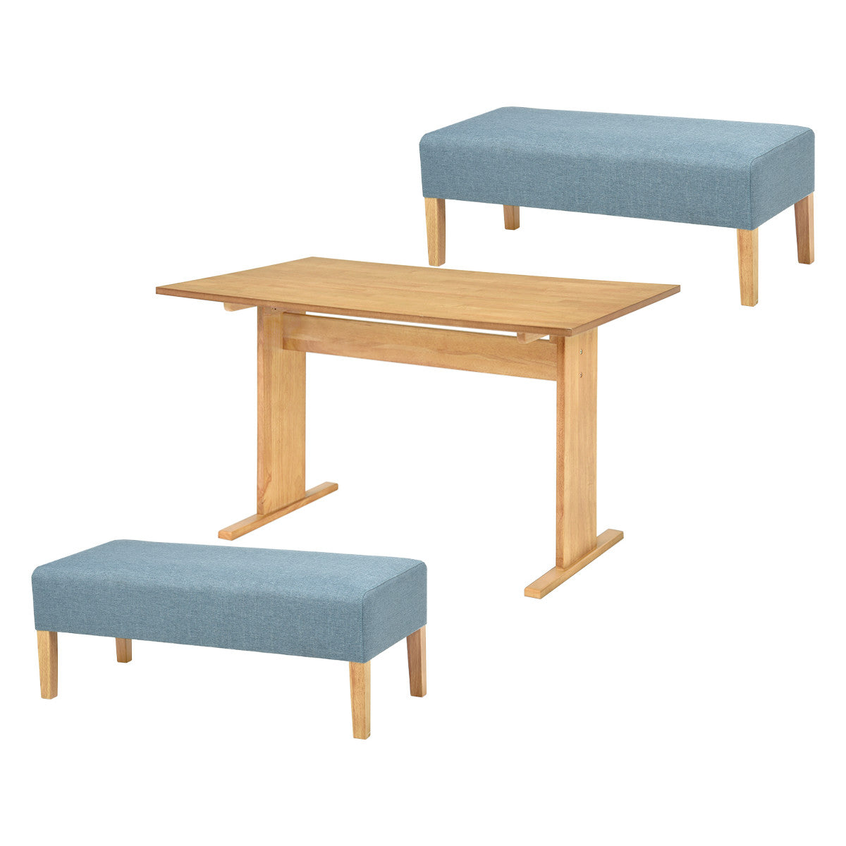 ダイニング3点セット テーブル 幅110cm ベンチ×2