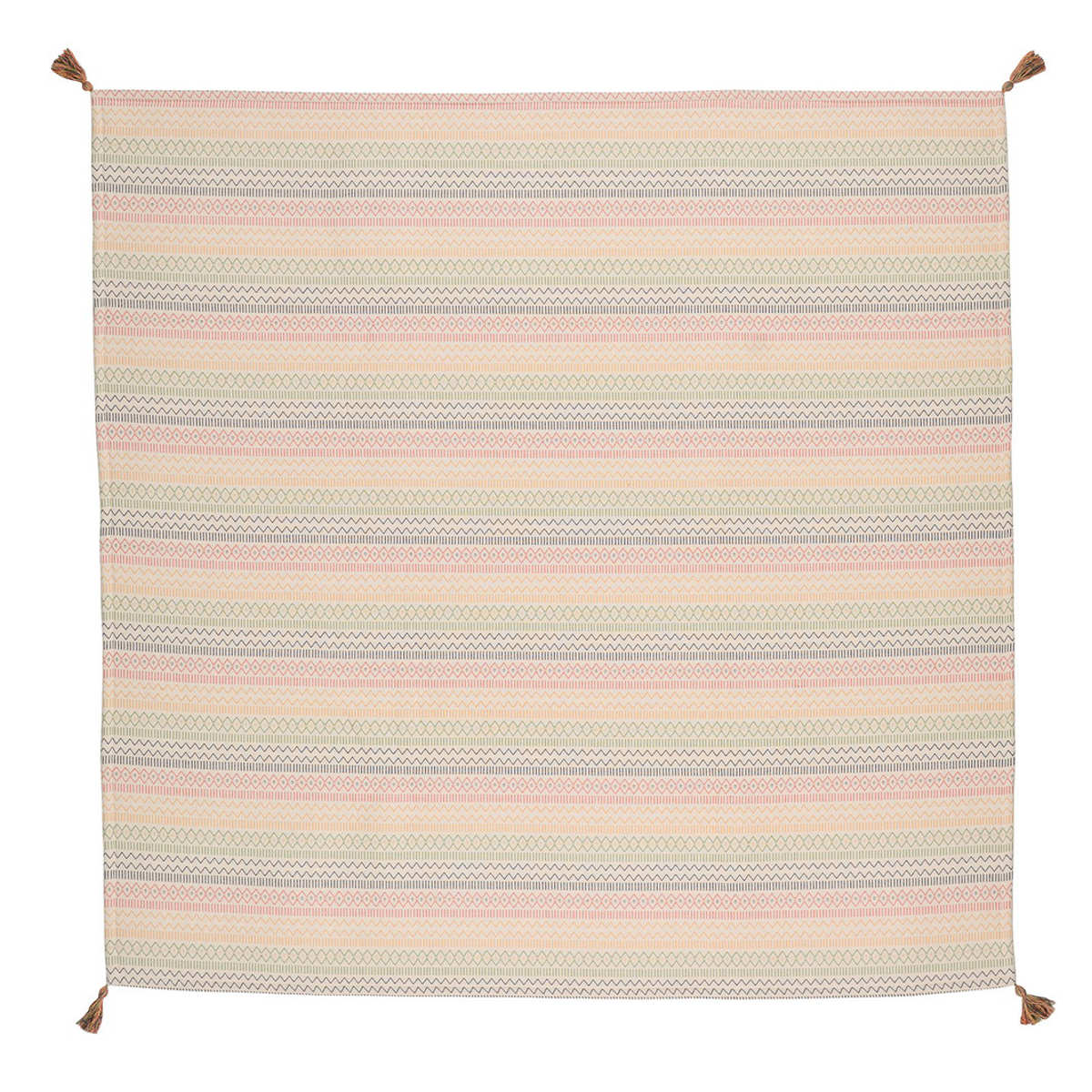 ラグ 洗える インド綿ラグ ハシーナ すべり止め付き 185×185cm – ハウジー