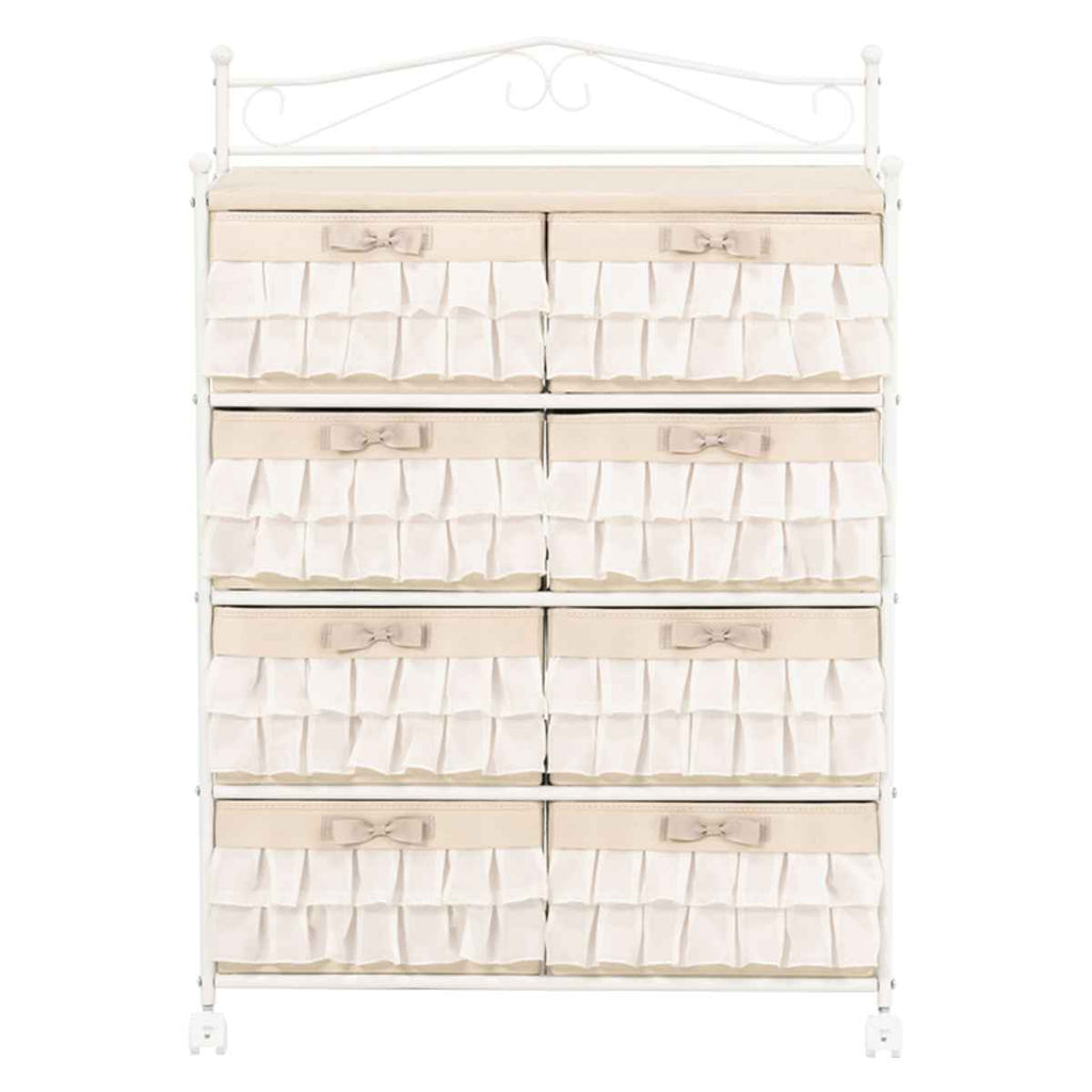 チェスト 4段 幅76cm キャスター付 フリル